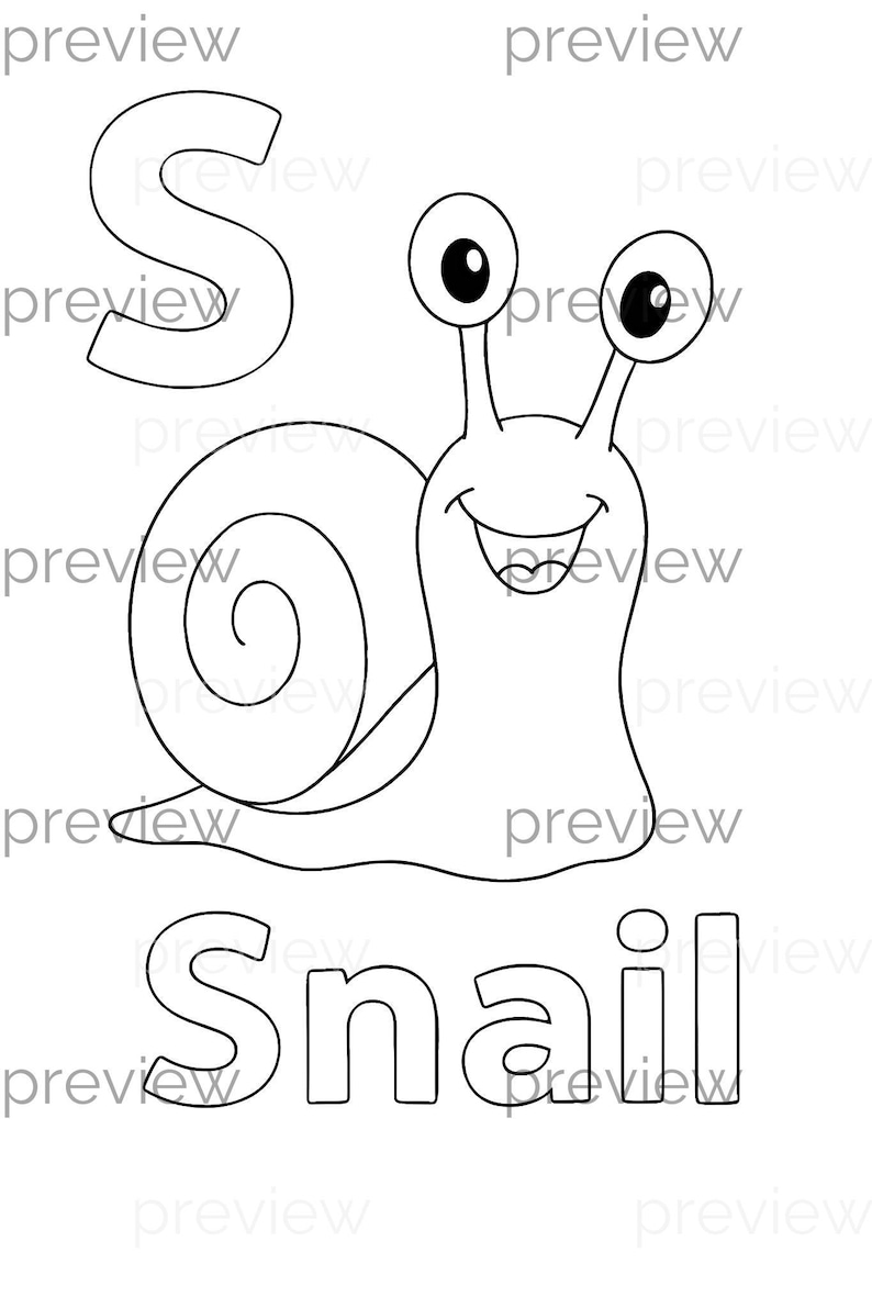 Cheerful Snail Illustration With S and Snail Text - Fun Seamless ...