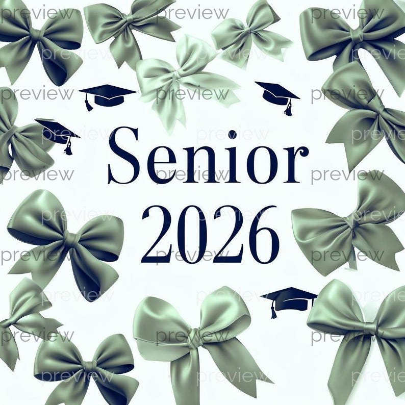 Elegant Graduation Design With Bows and Caps for Senior 2026 - Perfect ...