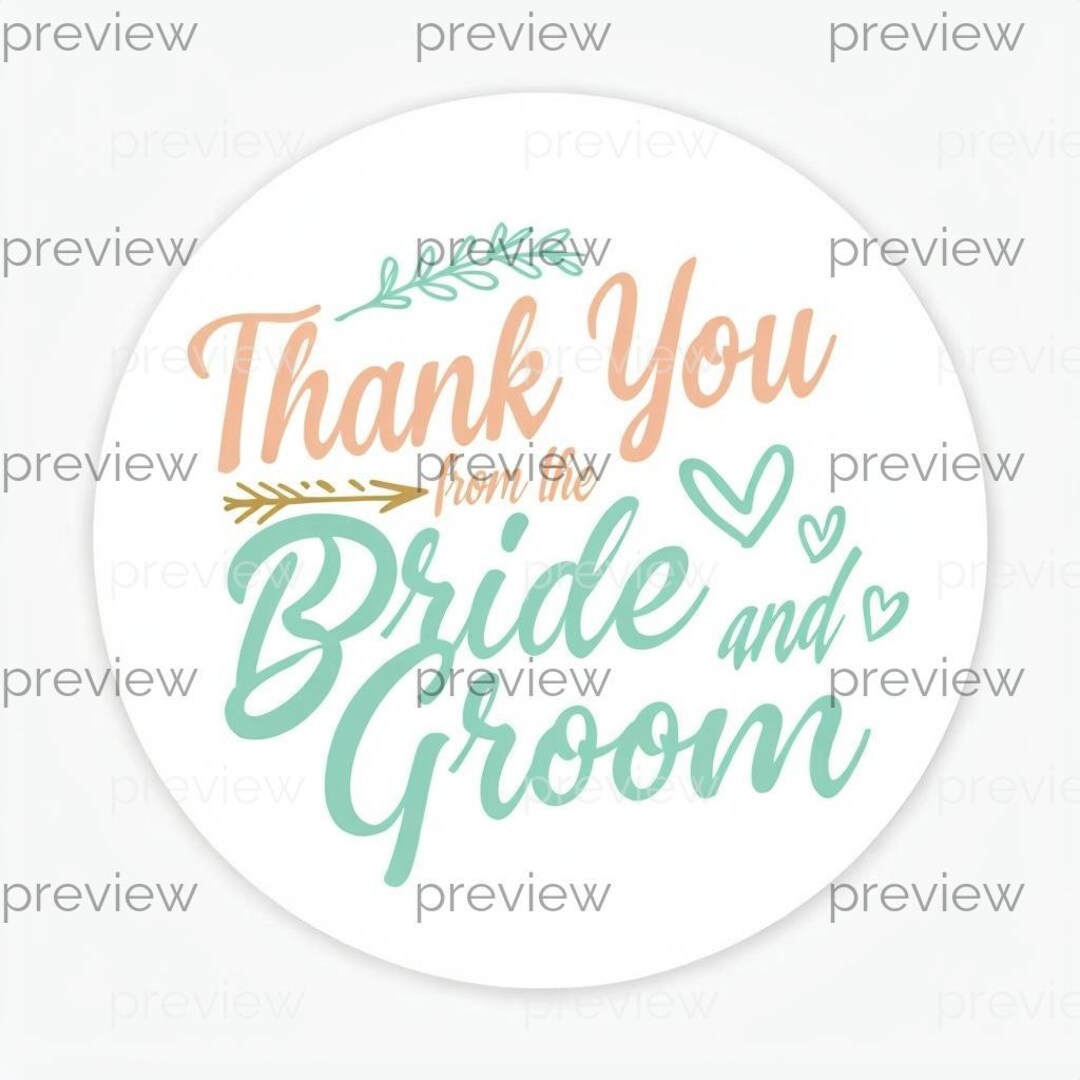 Thank You From the Bride and Groom - Elegant Printable Design for ...