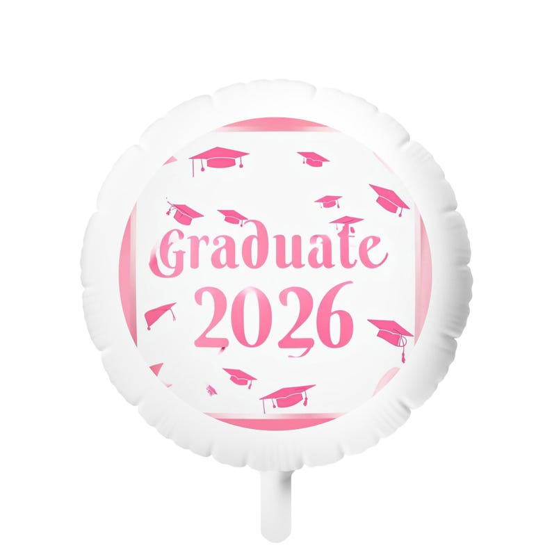 Graduate 2026 Mylar Balloon | Pink Graduation Cap Balloon - Etsy