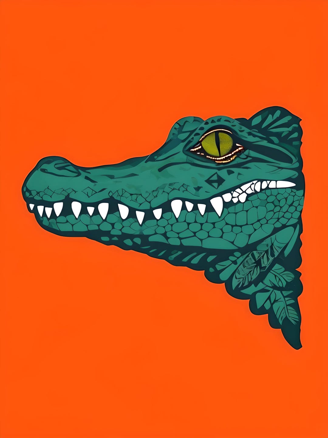 Boho Mystical Alligator Illustration With Green Scales and Bright Eye ...