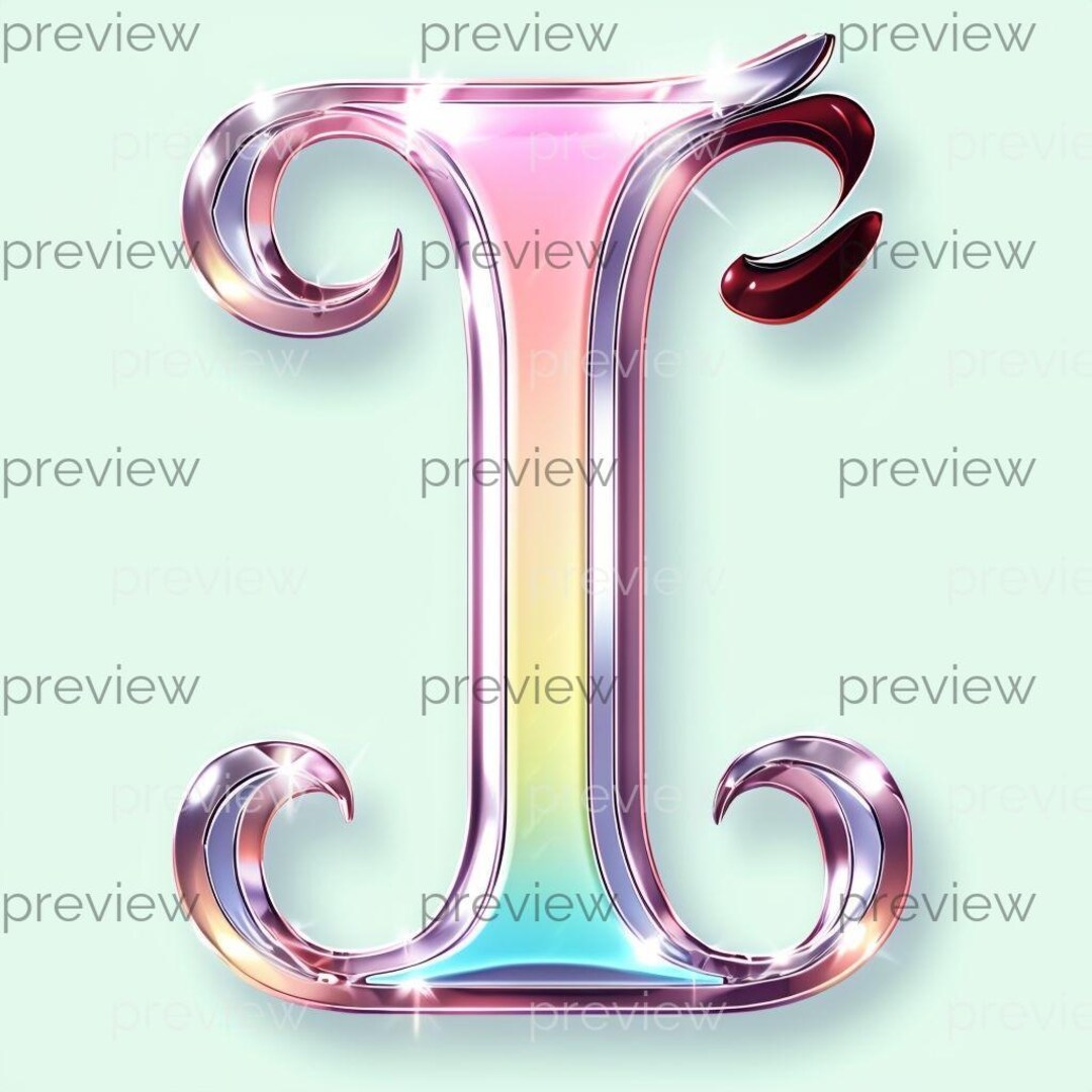 Elegant Metallic Letter L in Soft Pink and Blue Gradient - Modern ...