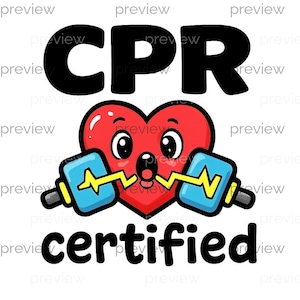 CPR Certified Cartoon Heart With Defibrillator Paddles - Fun and ...