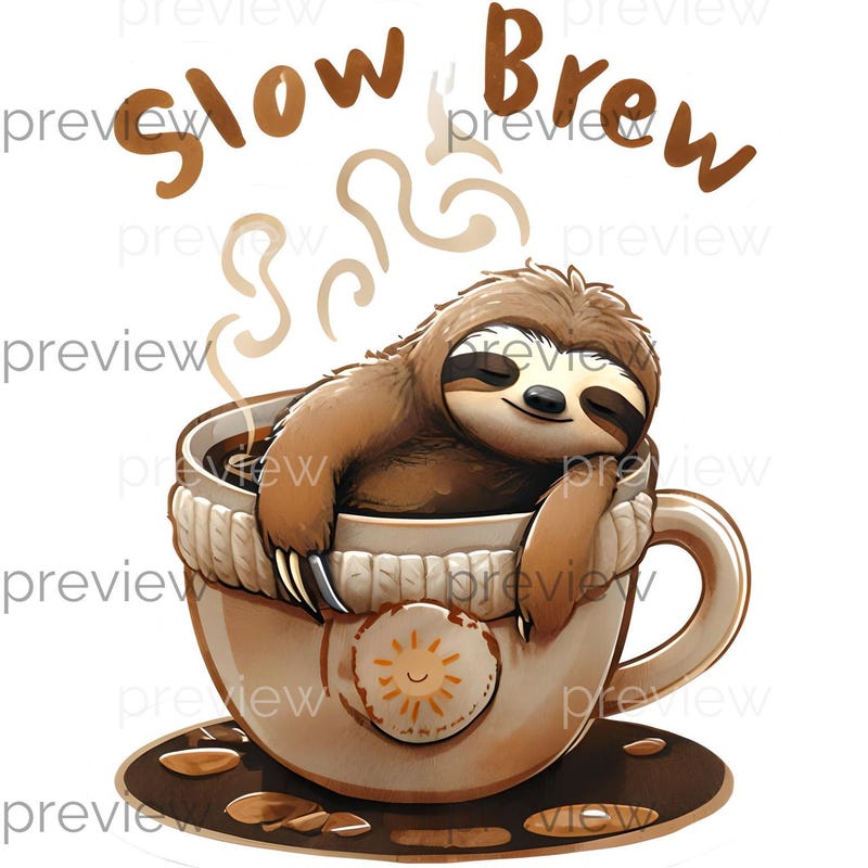 Cartoon Sloth - Etsy