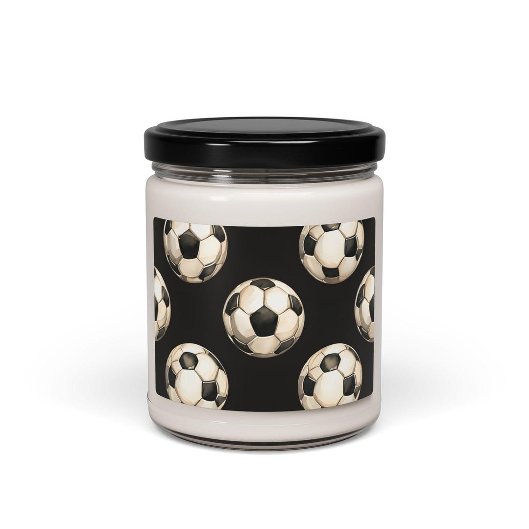 Soccer Balls Candle, Watercolor Design, 9oz Perfect Gift for Soccer ...
