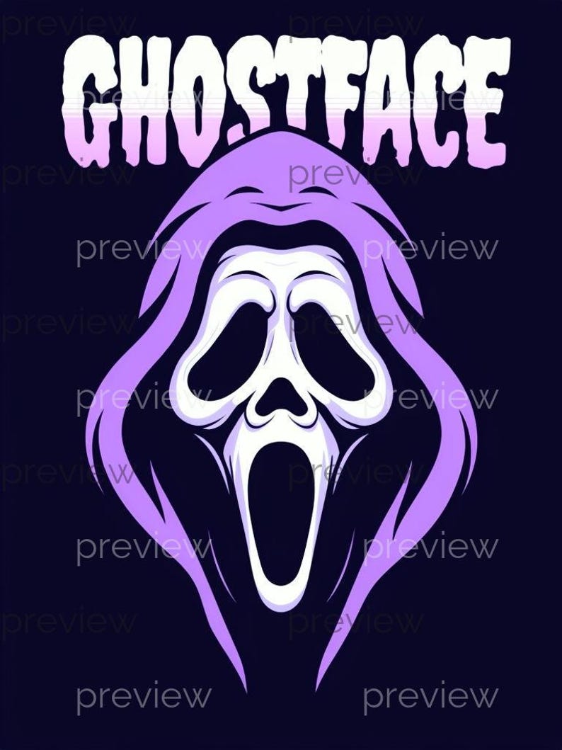 Ghostface Character Art - Eerie yet Playful Digital Image for Instant ...