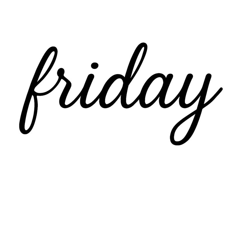 Stylish Friday Cursive Font Clipart for Instant Download and ...