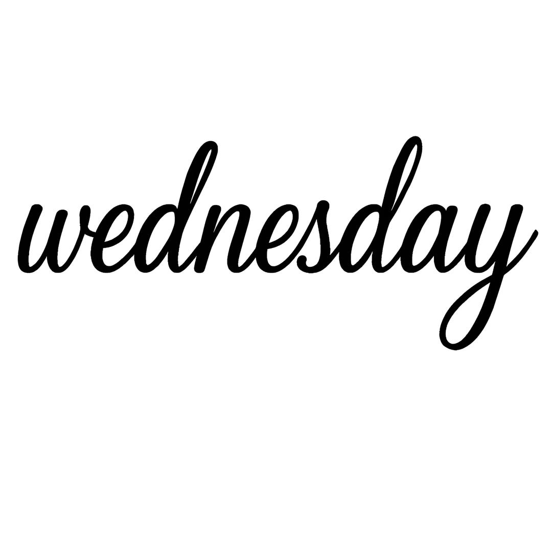 Elegant Cursive Wednesday Clipart for Instant Download - Sublimation ...