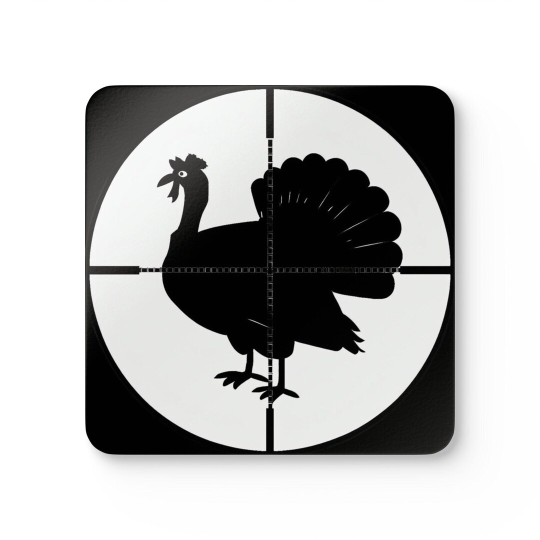 Turkey in Crosshairs Corkwood Coasters | Rustic Cork Drink Coaster Set ...