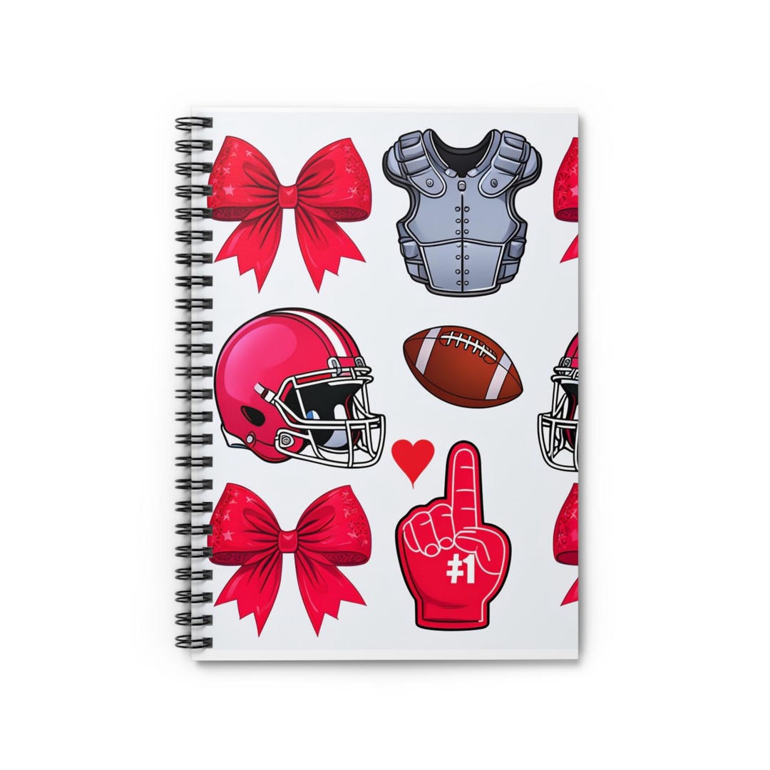 Football-themed Spiral Notebook, Sports Journal for Fans, Note-taking ...