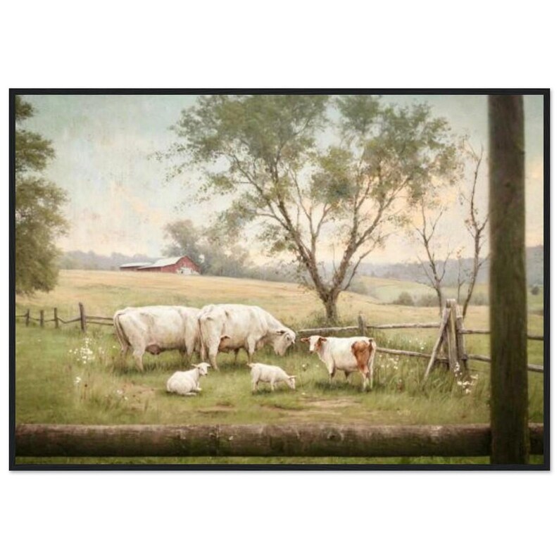 Nostalgic Farm Life: Vintage Barnyard Scene Classic Matte Paper Wooden ...