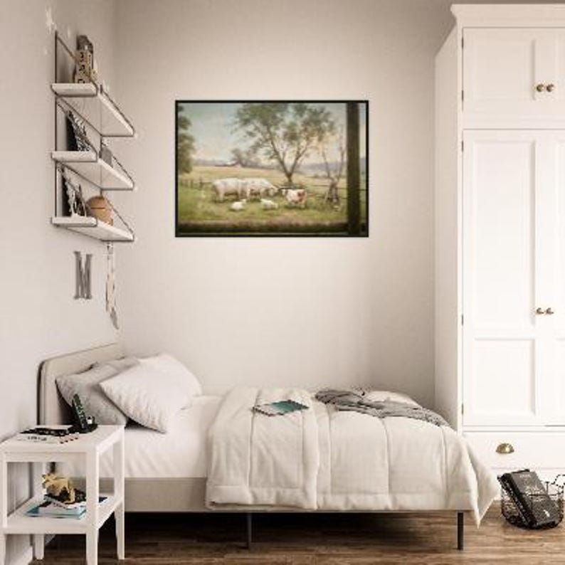 Nostalgic Farm Life: Vintage Barnyard Scene Classic Matte Paper Wooden ...