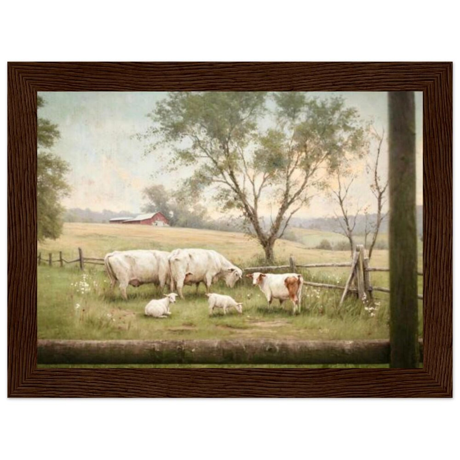 Nostalgic Farm Life: Vintage Barnyard Scene Classic Matte Paper Wooden ...
