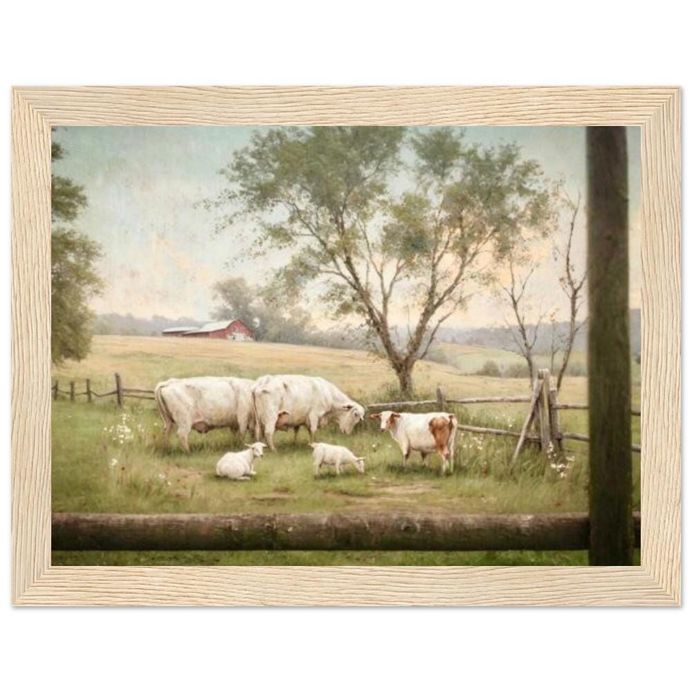 Nostalgic Farm Life: Vintage Barnyard Scene Classic Matte Paper Wooden ...