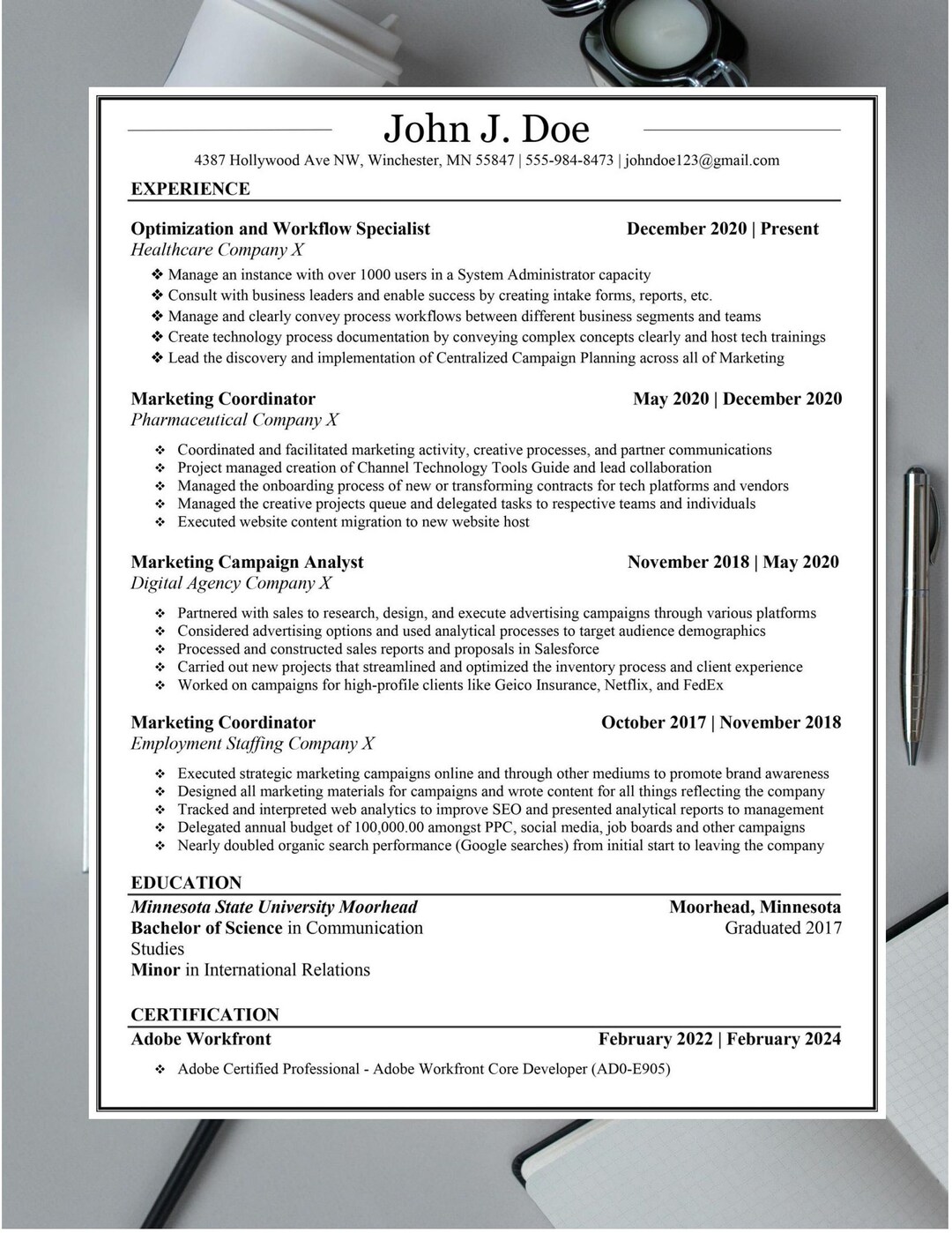 Professional Clean Resume Template - Etsy