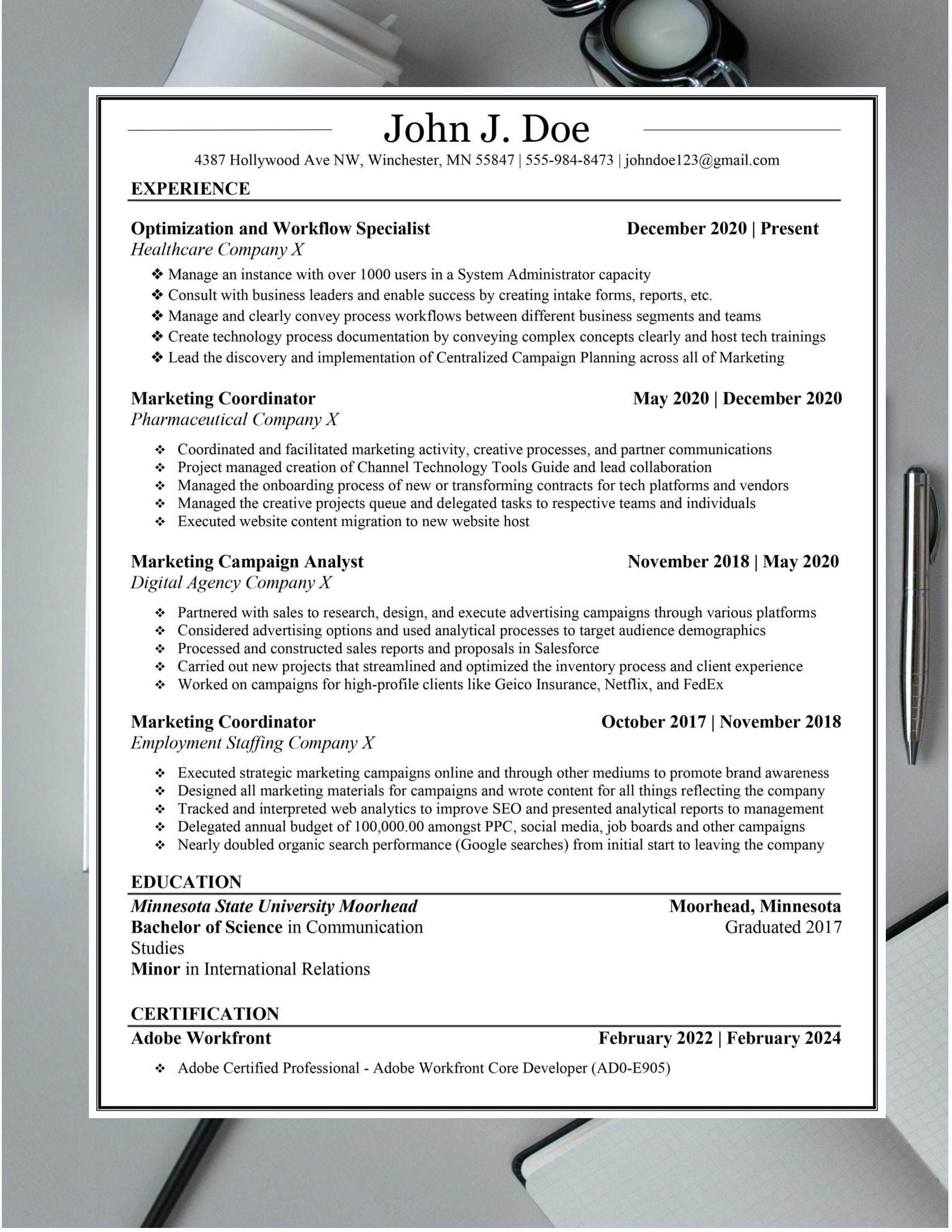 Professional Clean Resume Template - Etsy