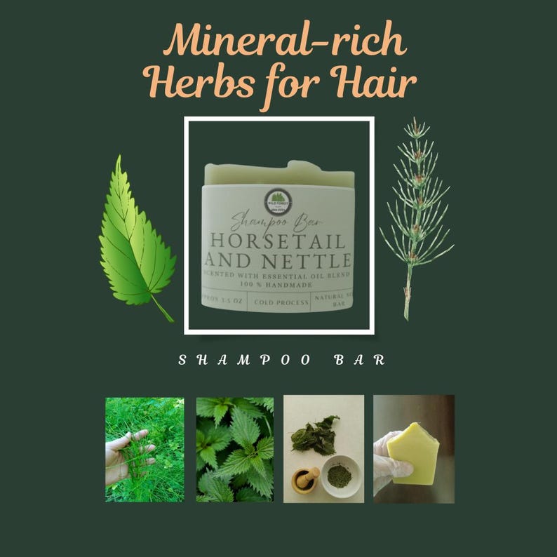 Horsetail and Nettle Shampoo Bar: Mineral-rich Herbs Infused Natural ...