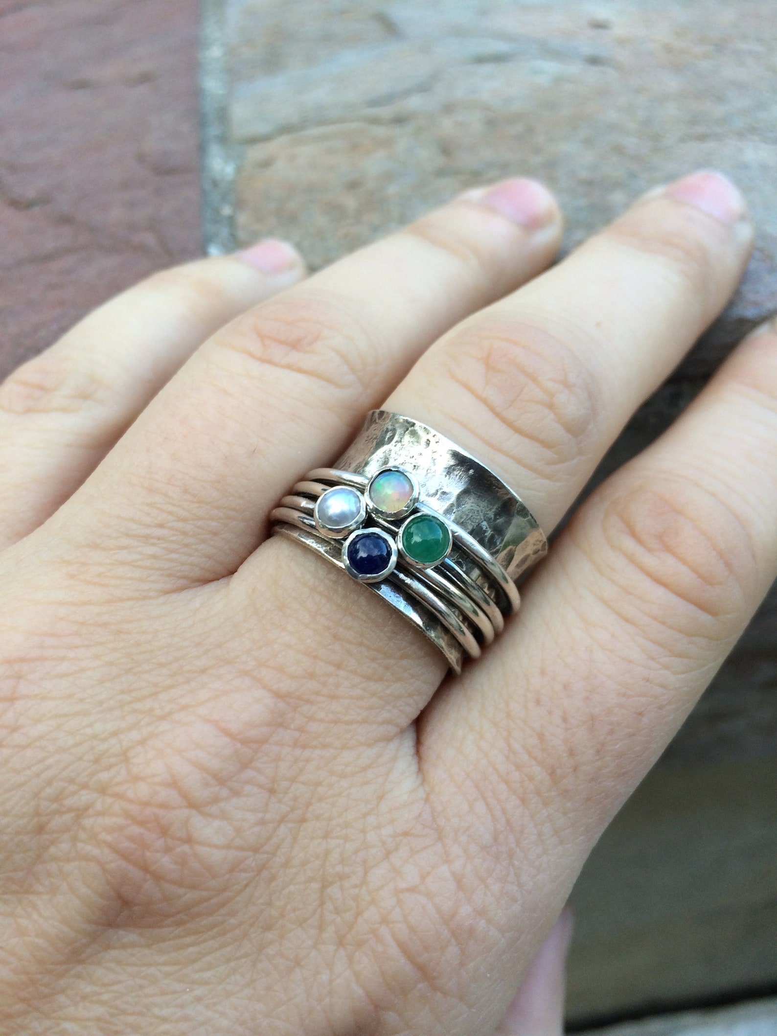 Sterling Silver Multi-stone Birthstone Ring - Etsy