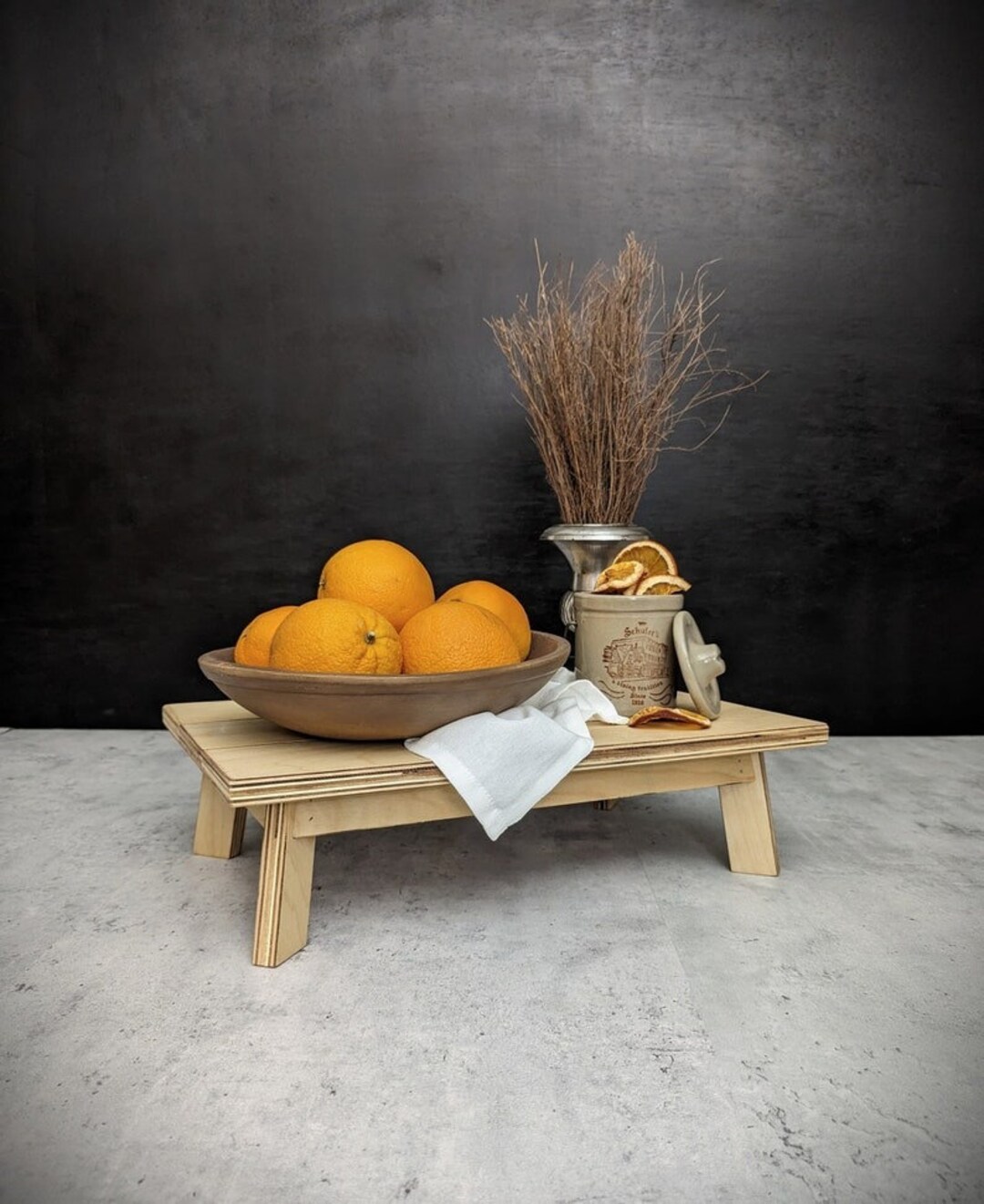 Rustic Charcuterie Board Trivet Home Decor, Riser Stand, Salt Pepper ...