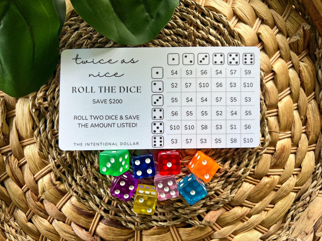 Roll the Dice Savings Challenge: Cash Stuffing Tracker - Etsy