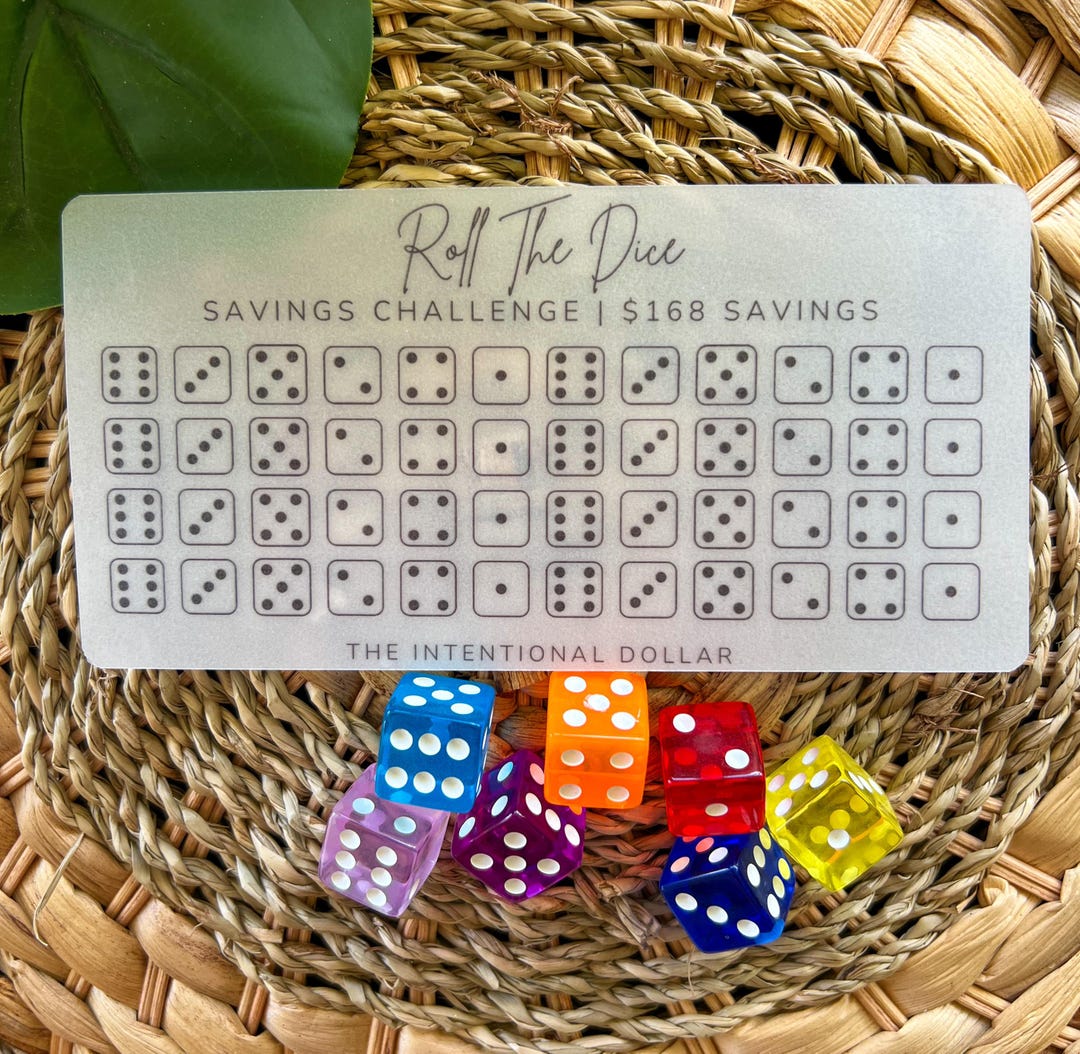 Roll the Dice Savings Challenge: Laminated Cash Stuffing Tracker - Etsy