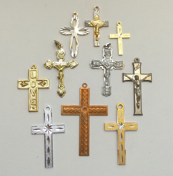 Lot of 10 Vintage Crosses/crucifixes From 70's & 80's | Etsy