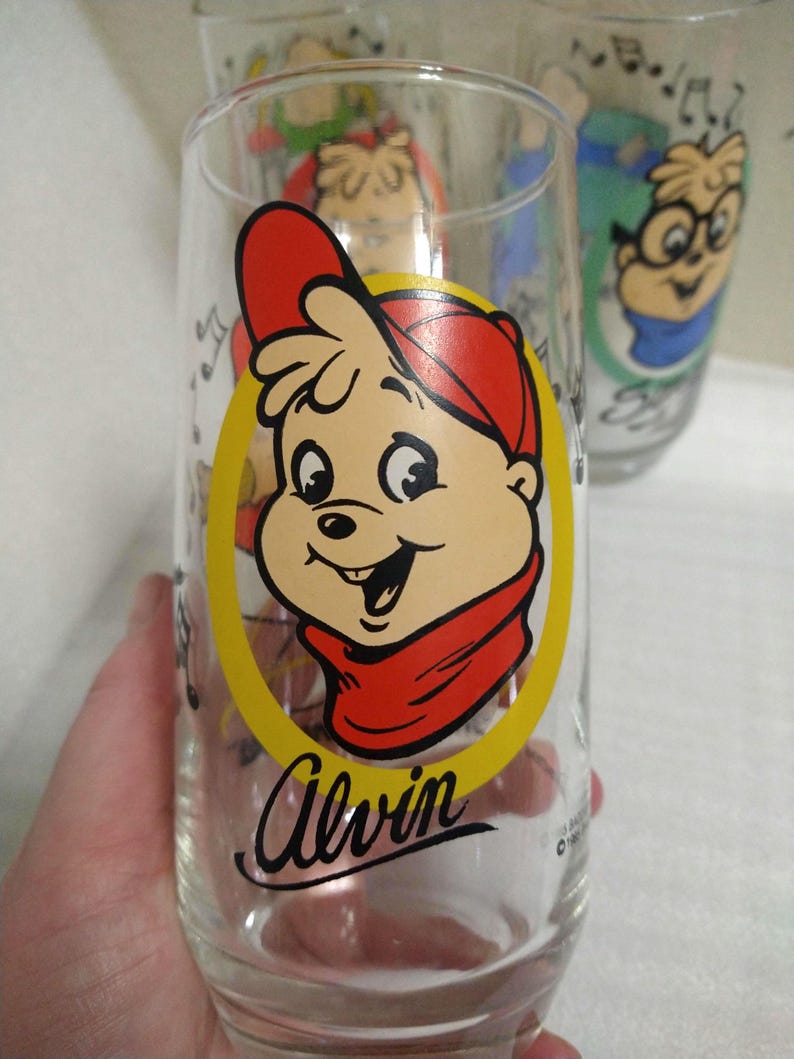 Lot of 3 Vintage - Alvin and the Chipmunks Drinking Glasses - Alvin ...