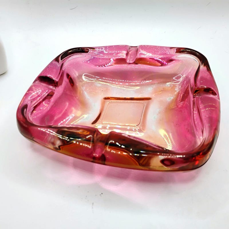 Pink Glass Tray - Etsy