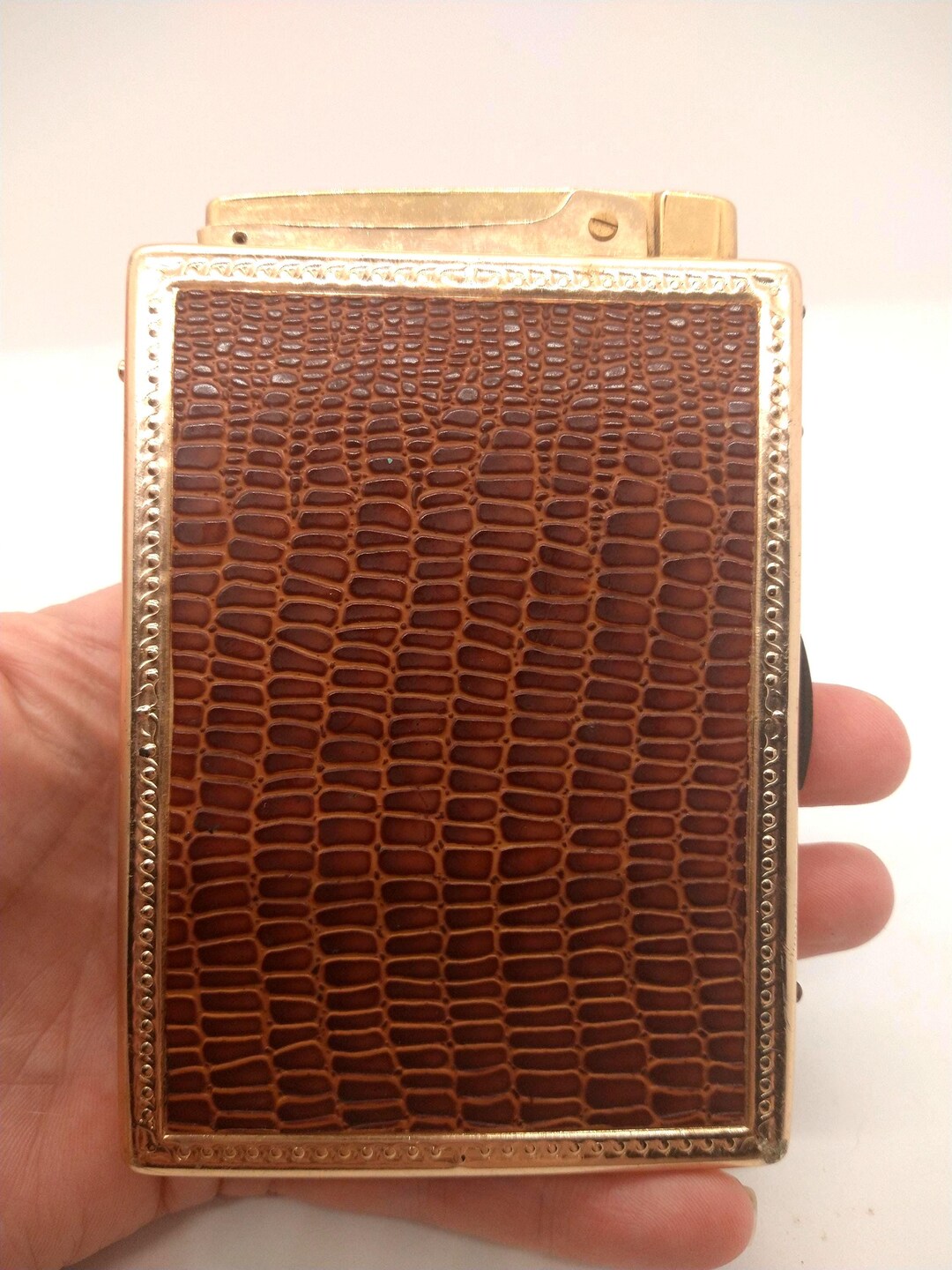 Vintage Cigarette Case With Built-in Lighter Mid-century Metal Case ...