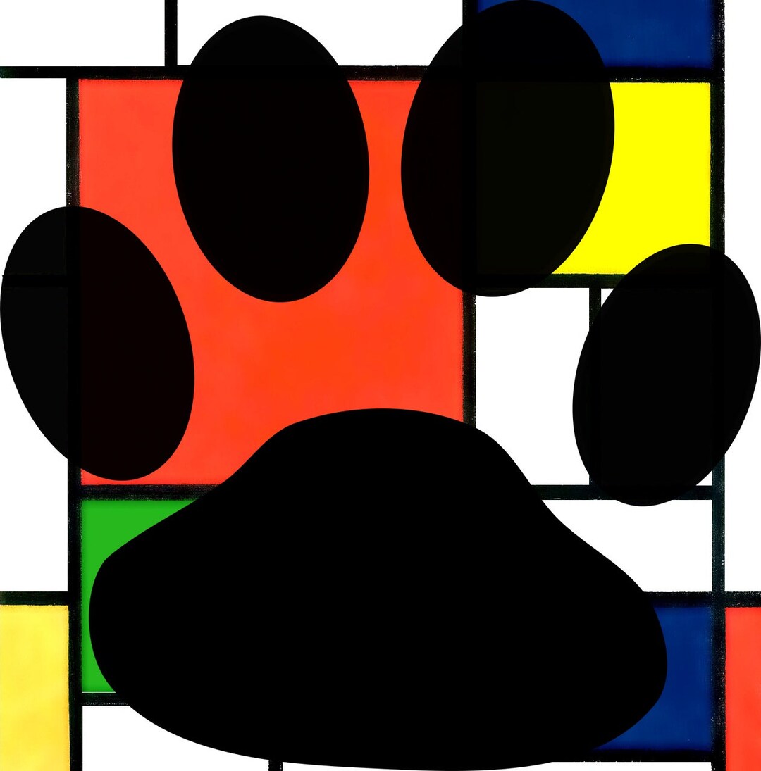 Geometric Paw Print Primary - 7 Colors - 60 Stitches Wide X 79 Rows ...