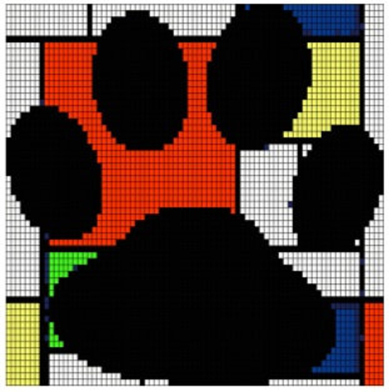 Geometric Paw Print Primary - 7 Colors - 60 Stitches Wide X 79 Rows ...