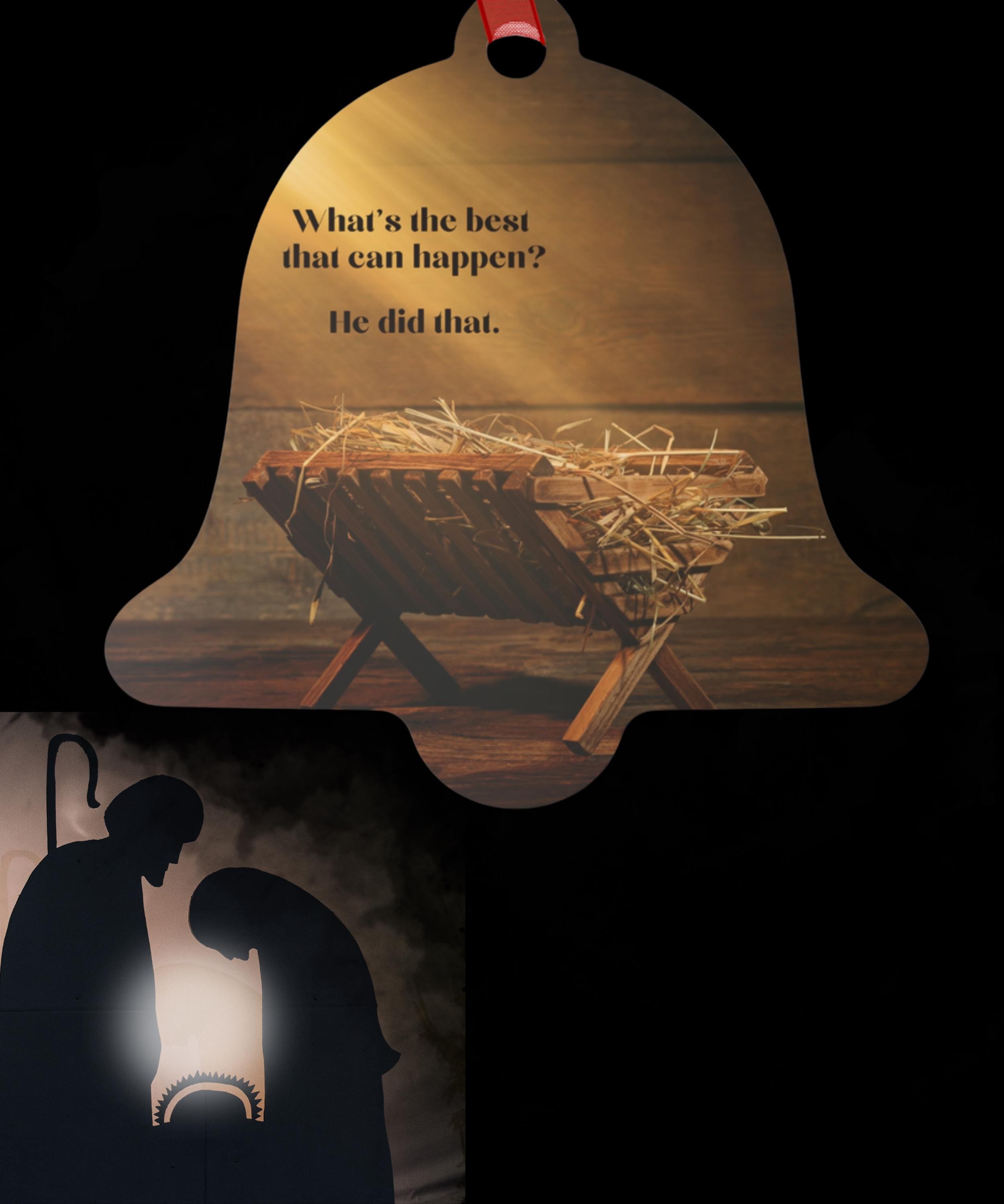 Personalized Beautiful Jesus Birth Metal Ornament, Table Name Place ...