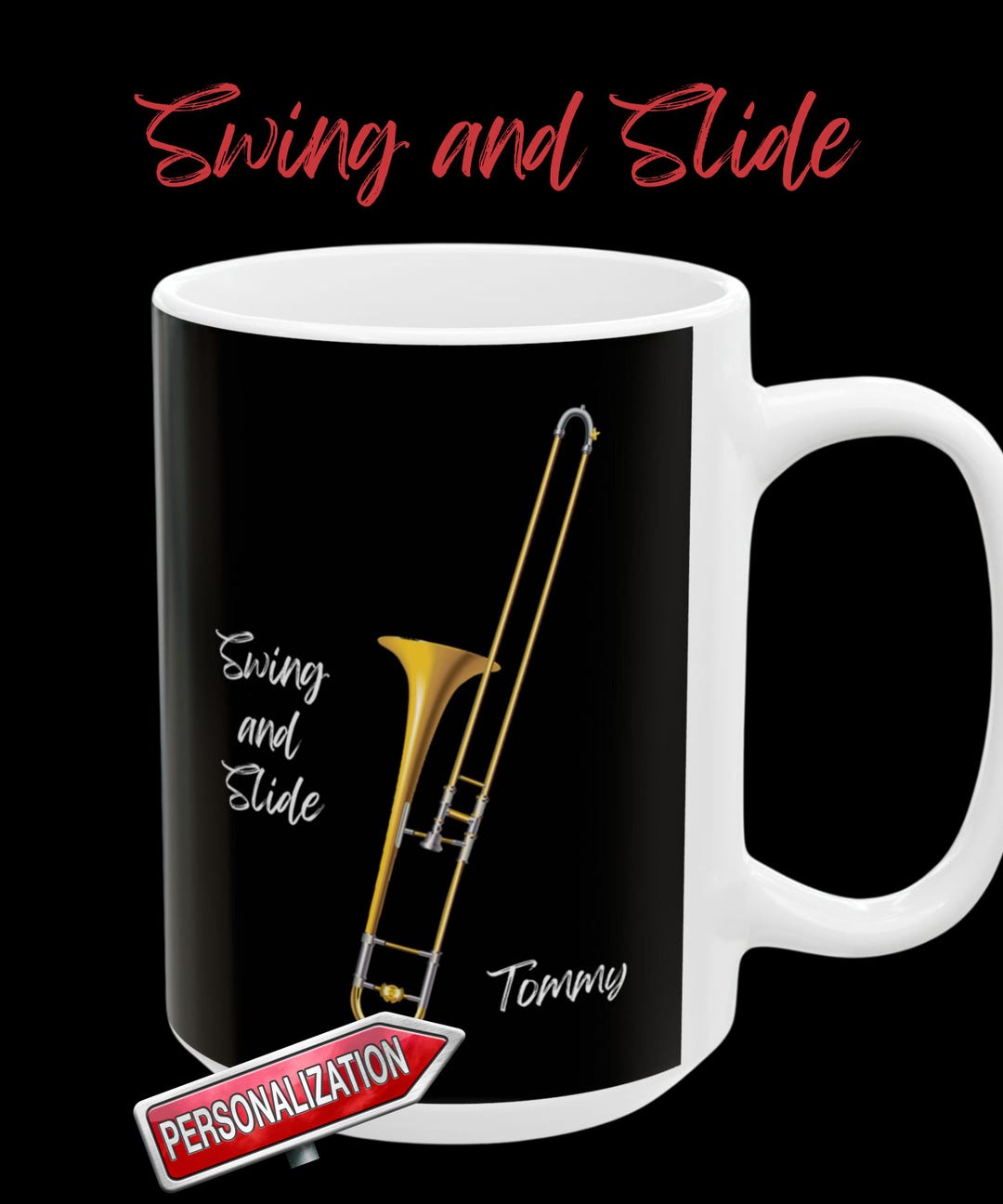 Personalized Trombone Ceramic Mug, (11oz, 15oz) Fun Trombonist Cup ...