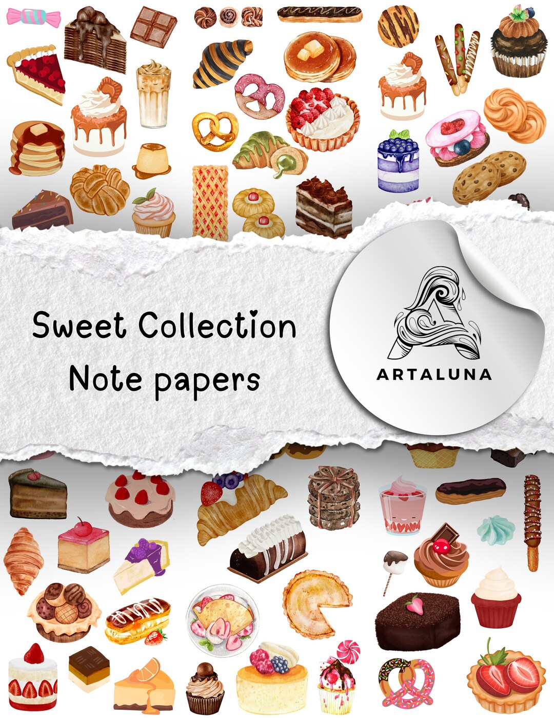 Colorful Candies Treats Clipart, Digital Sweets Graphics, Confectionery ...