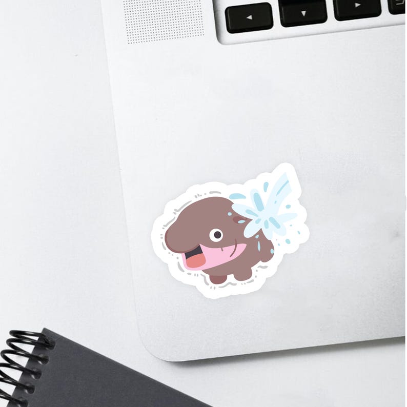 Cute Baby Hippo Vinyl Sticker, Hippo Moo Deng, Angry Moo Deng, Funny ...