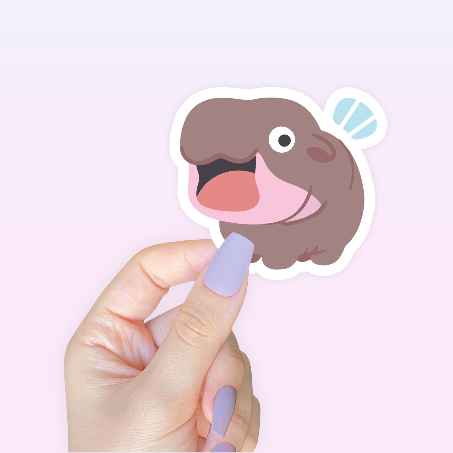 Cute Baby Hippo Vinyl Sticker, Hippo Moo Deng, Angry Moo Deng, Funny ...