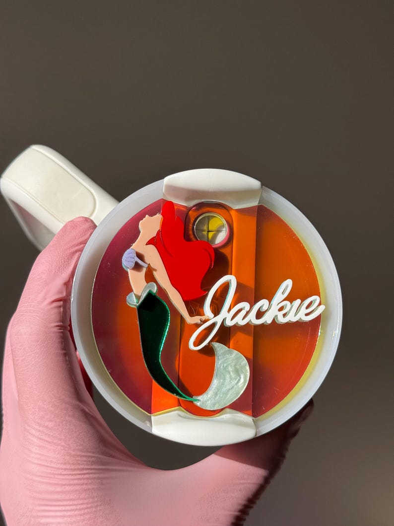 Personalized Little Mermaid Stanley Topper | Custom Acrylic Cup Lid - Etsy