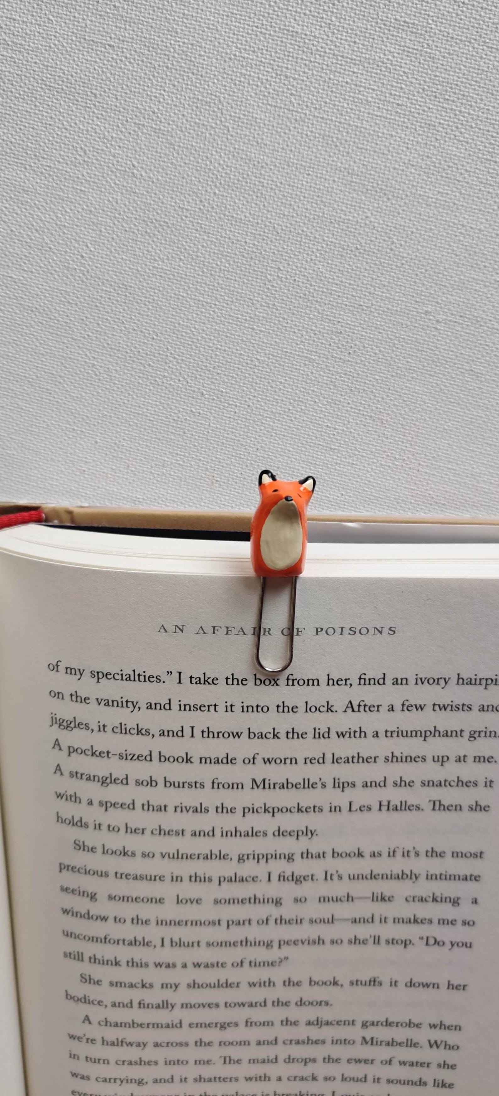 Clay Bookmark Paperclip Figurine | Fox | Cute | Minimal | Bookish - Etsy