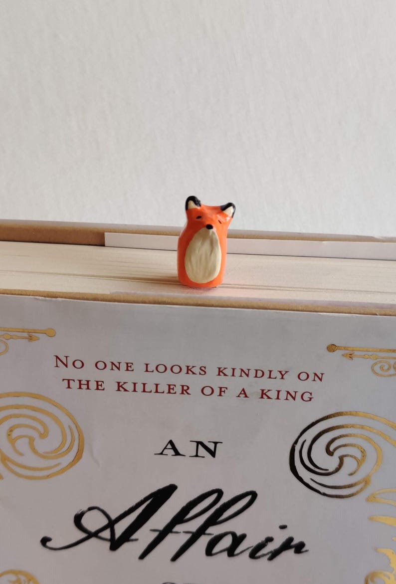 Clay Bookmark Paperclip Figurine | Fox | Cute | Minimal | Bookish - Etsy