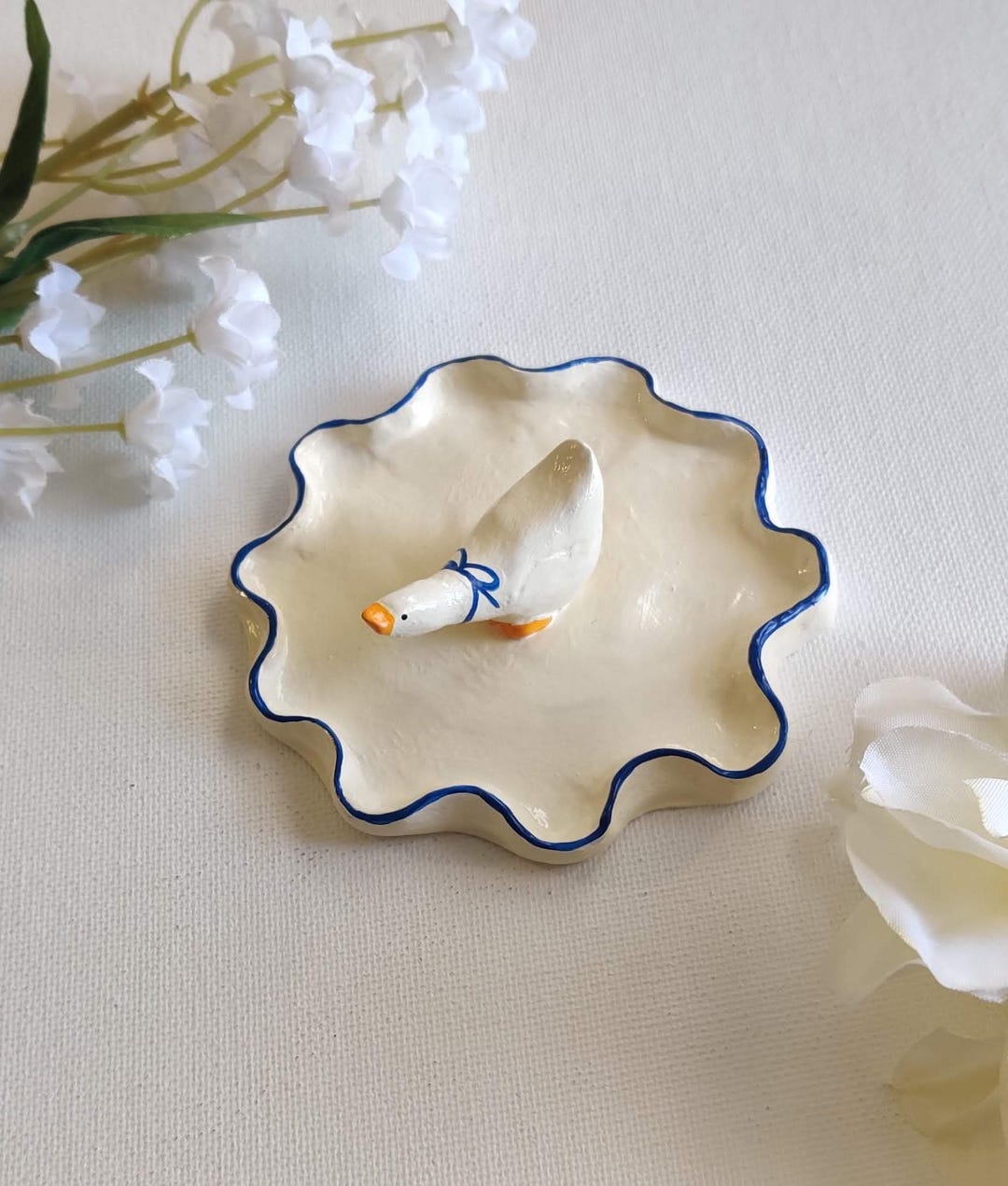 Goose Trinket Dish With Ruffled Edges Small | Cute | Bookish ...