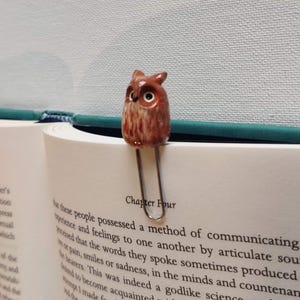 Clay Bookmark Paperclip Figurine | Eastern Screech Owl | Cute | Minimal ...