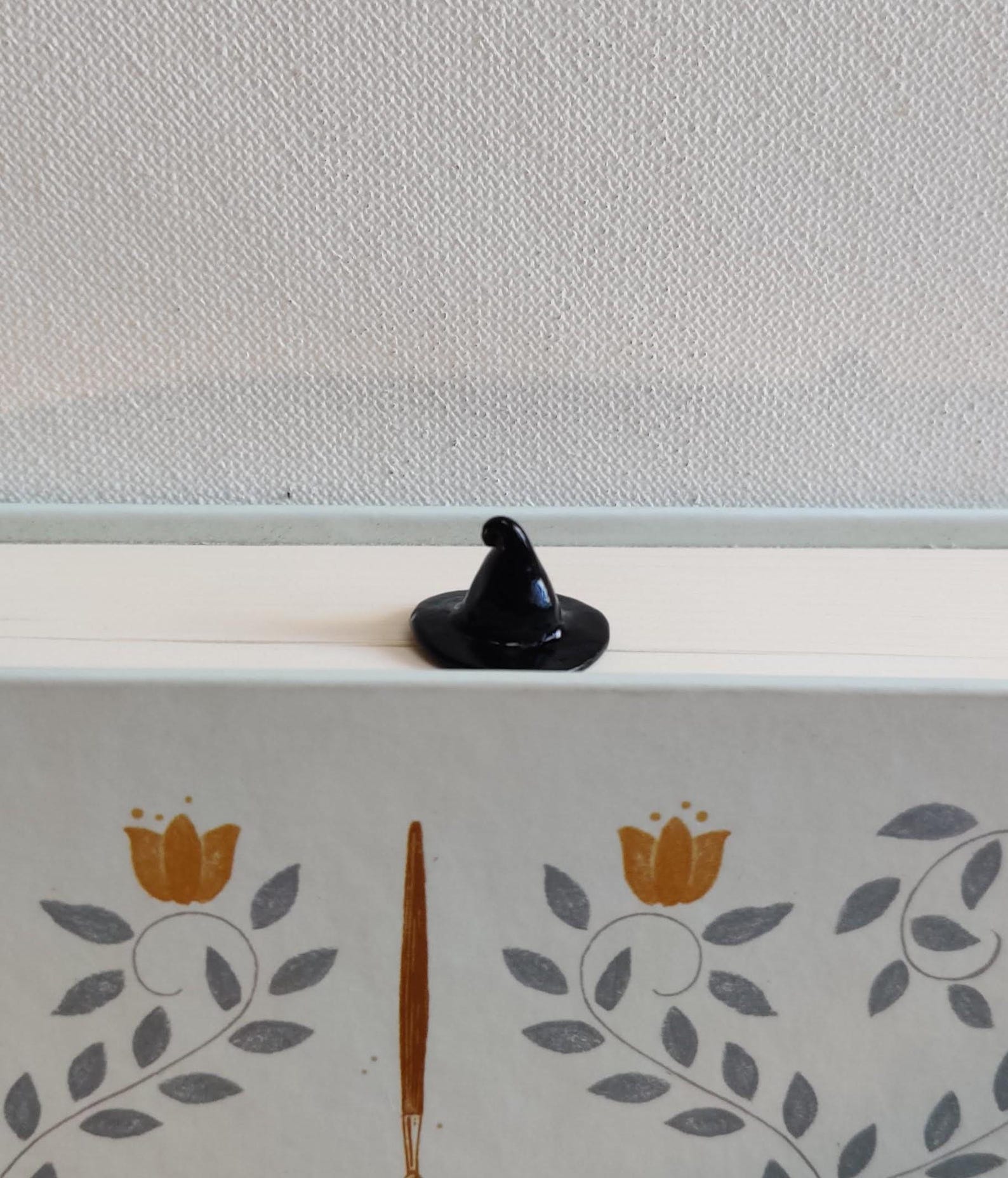 Clay Bookmark Paperclip Figurine Witch Hat Wizard Hat Cute Minimal ...