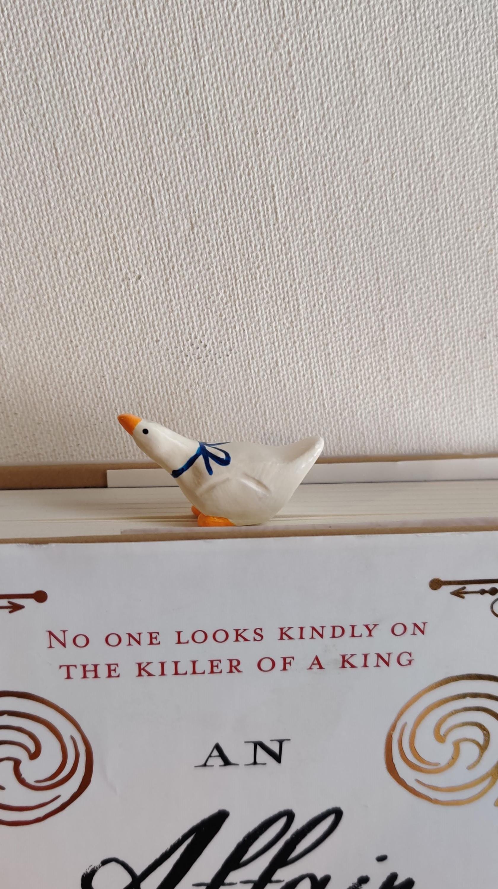Clay Bookmark Paperclip Figurine | Goose With Bow | Cute | Minimal ...