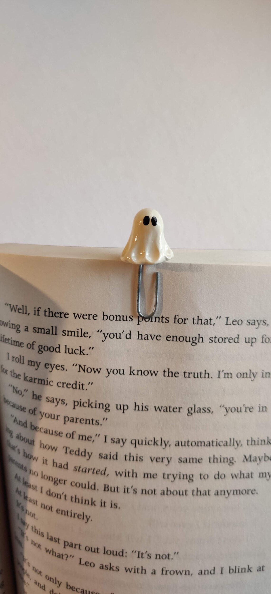 Clay Bookmark Paperclip Figurine or Ribbon Bookmark | Ghost | Cute ...