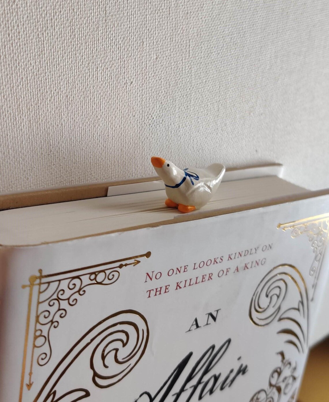Clay Bookmark Paperclip Figurine | Goose With Bow | Cute | Minimal ...