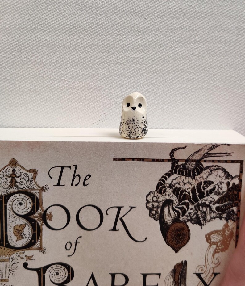Clay Bookmark Paperclip Figurine | Snowy Owl | Cute | Minimal | Bookish ...