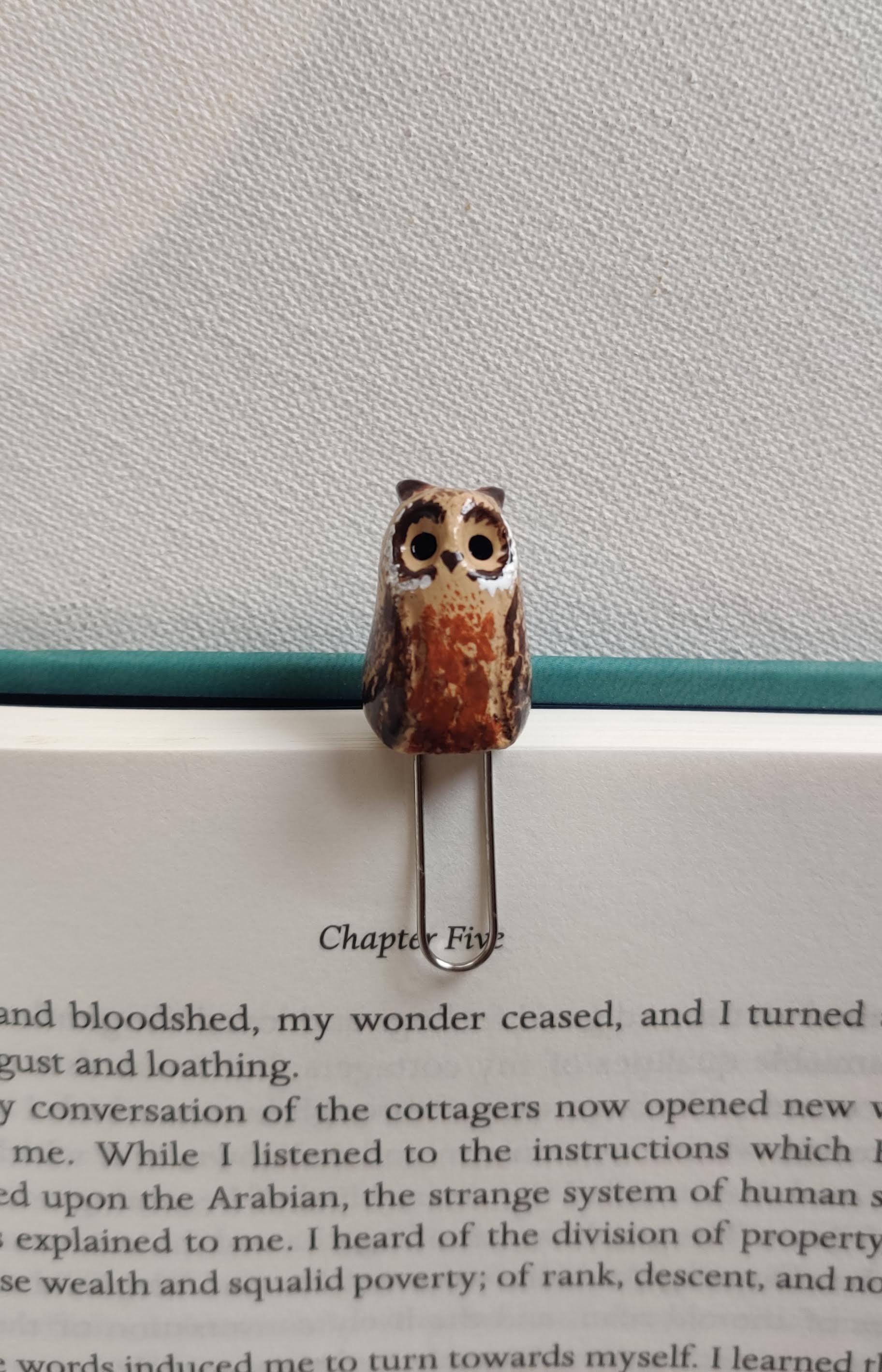 Clay Bookmark Paperclip Figurine | Great Horned Owl | Cute | Minimal ...
