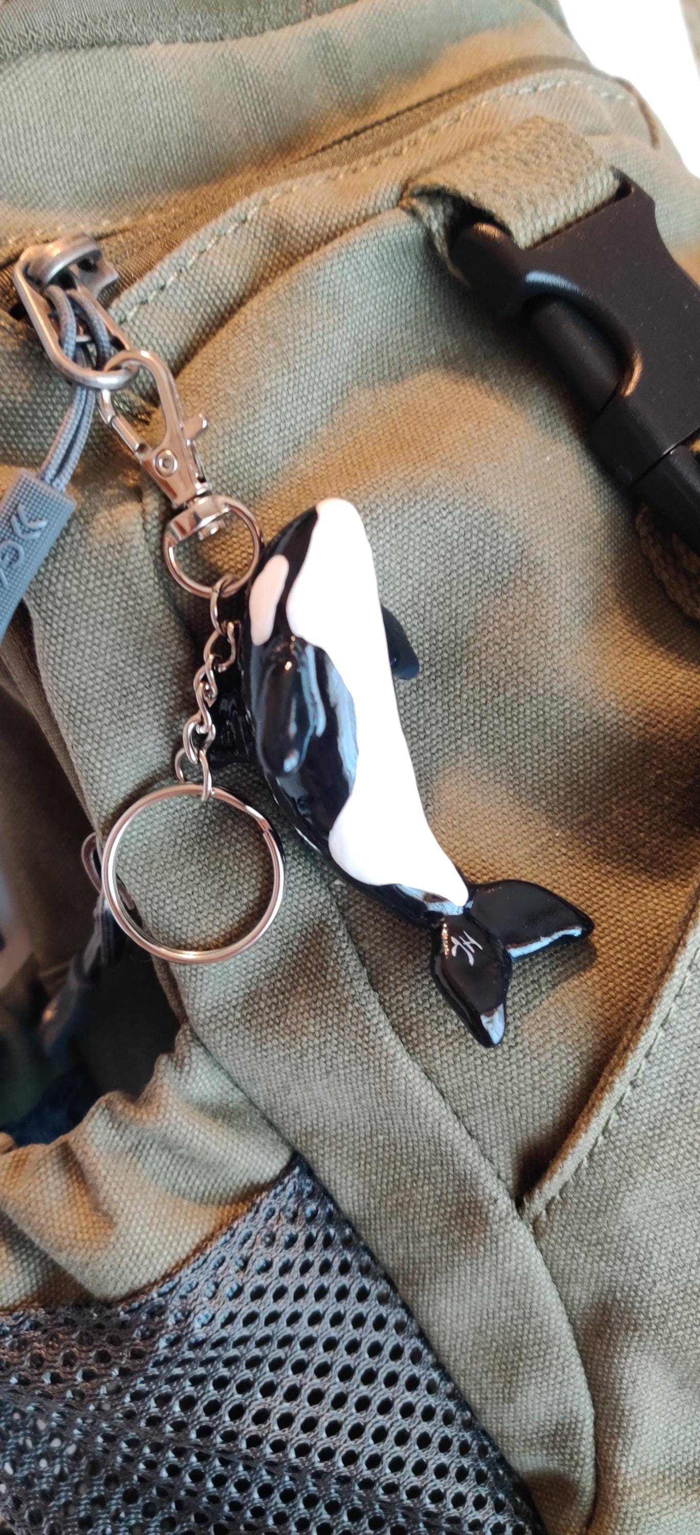Orca Bag Charm | Hand Sculpted and Hand Painted | Killer Whale ...