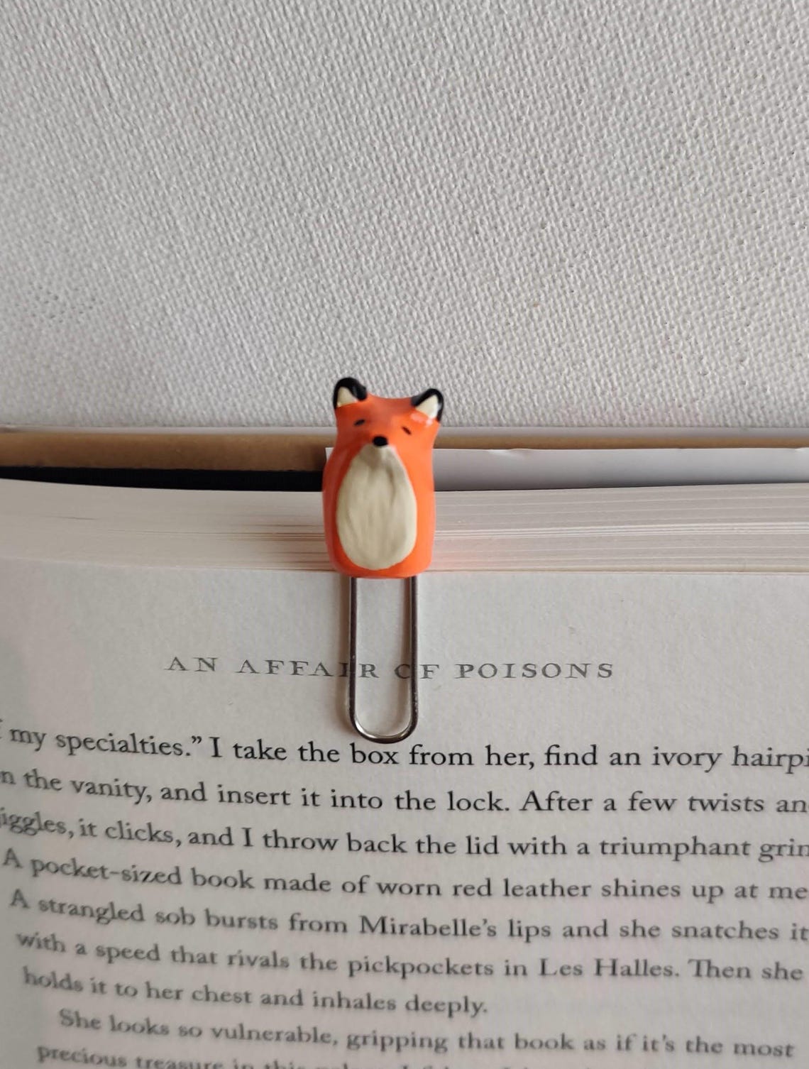 Clay Bookmark Paperclip Figurine | Fox | Cute | Minimal | Bookish - Etsy