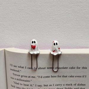 Clay Bookmark Paperclip Figurines | Heart Ghosts | Cute | Minimal ...